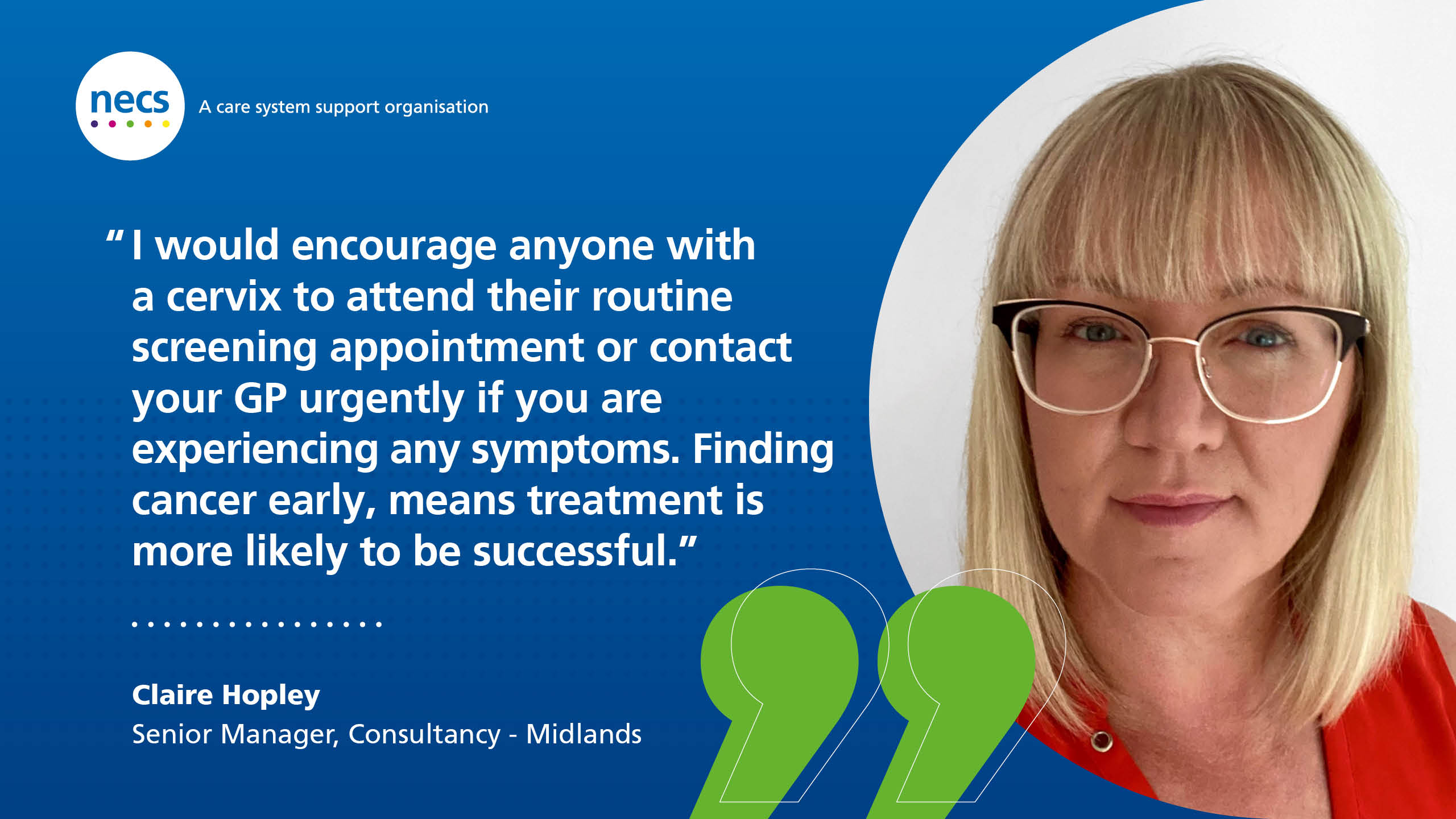 Claire Hopley: Cervical Cancer Prevention Week (22-28 January 2024) - NECS